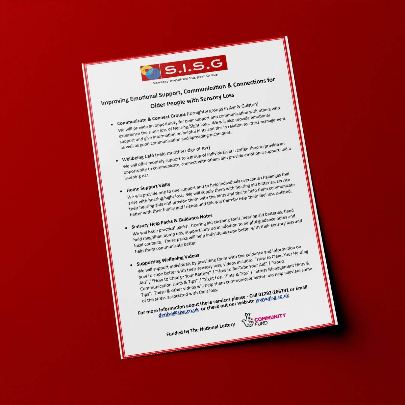 Our Leaflets - Sensory Impaired support Group