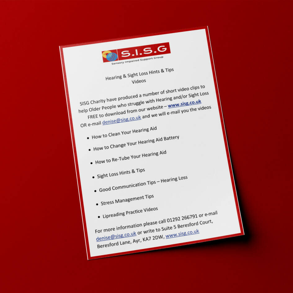 Our Leaflets - Sensory Impaired support Group